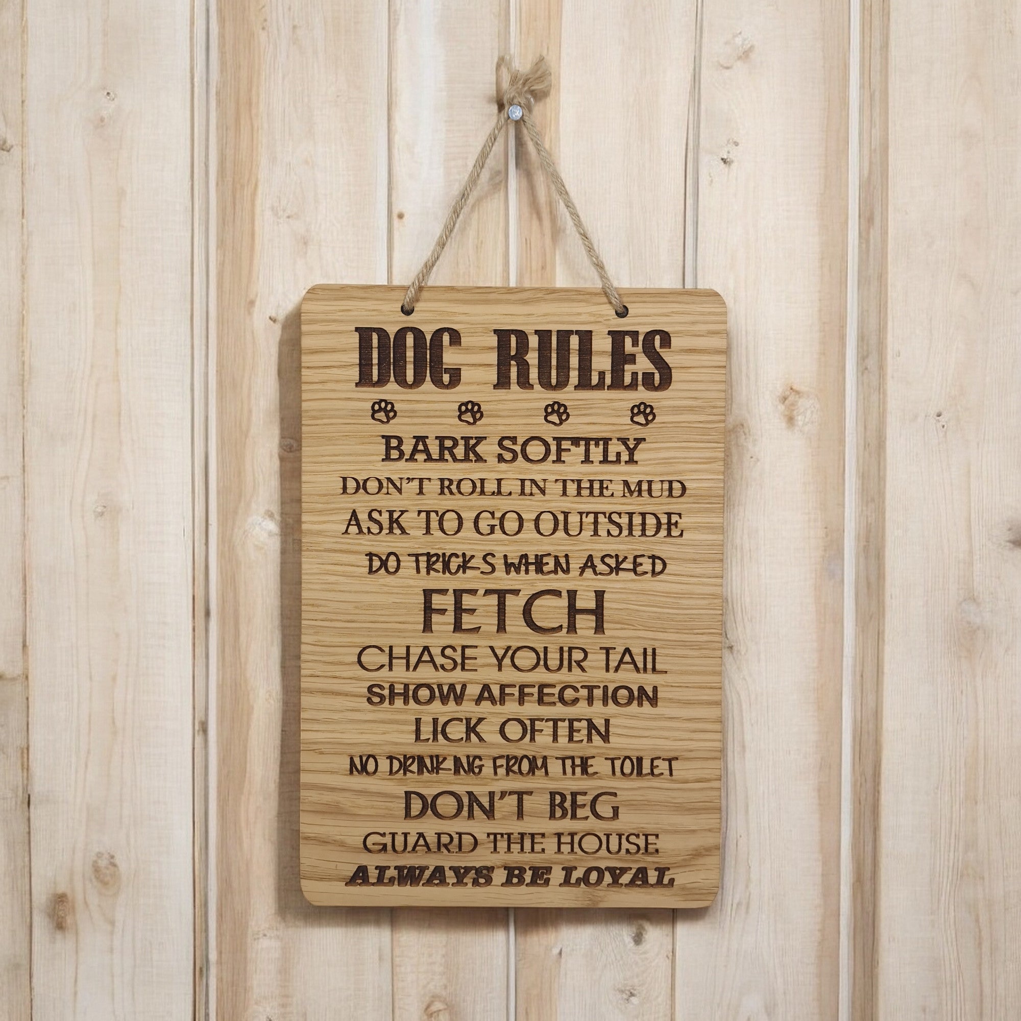 Dog Rules Wooden Hanging Sign – Charlie and Jane Craft Co